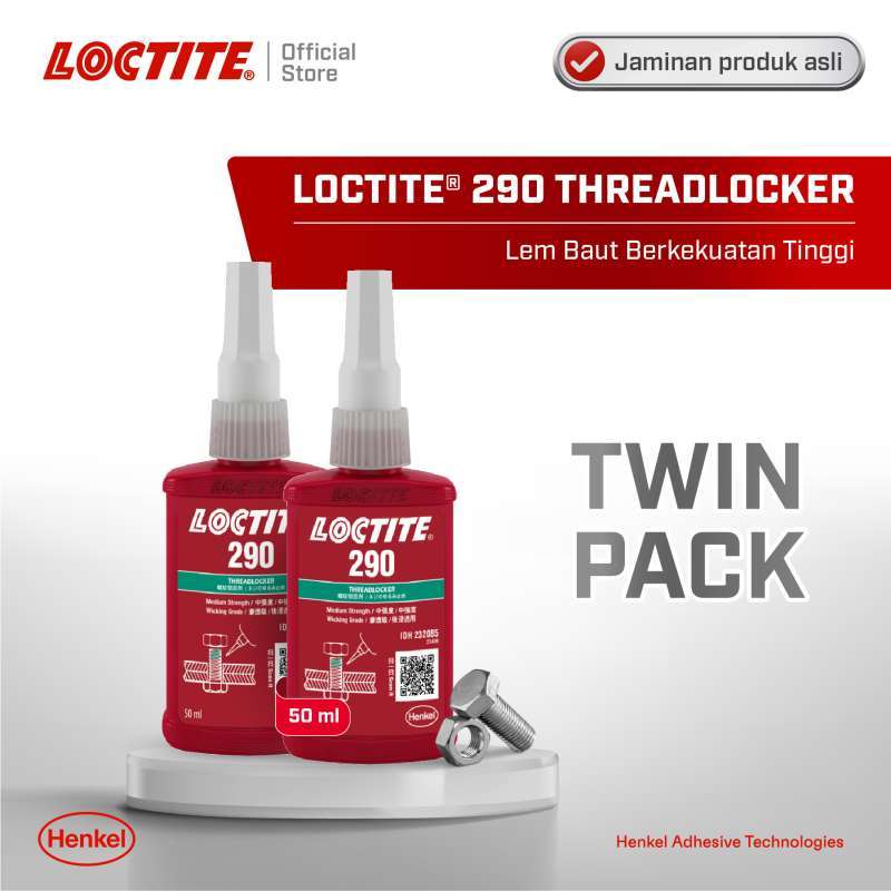 Promo Henkel Loctite 290 Threadlocker Lem Baut Wicking Grade 50 Ml Twin ...