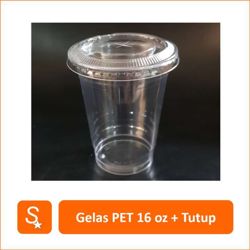 Promo Gelas Plastik Cup Pet 16 Oz + Tutup (50 Pcs) / Starbucks Thai Tea Boba Diskon 23% Di ...