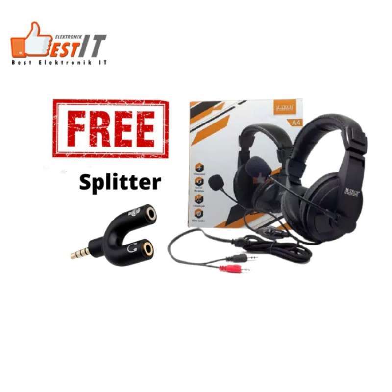 Promo Headset Gaming Mtech A4 Gratis Audio Spliter Diskon 9% di Seller ...