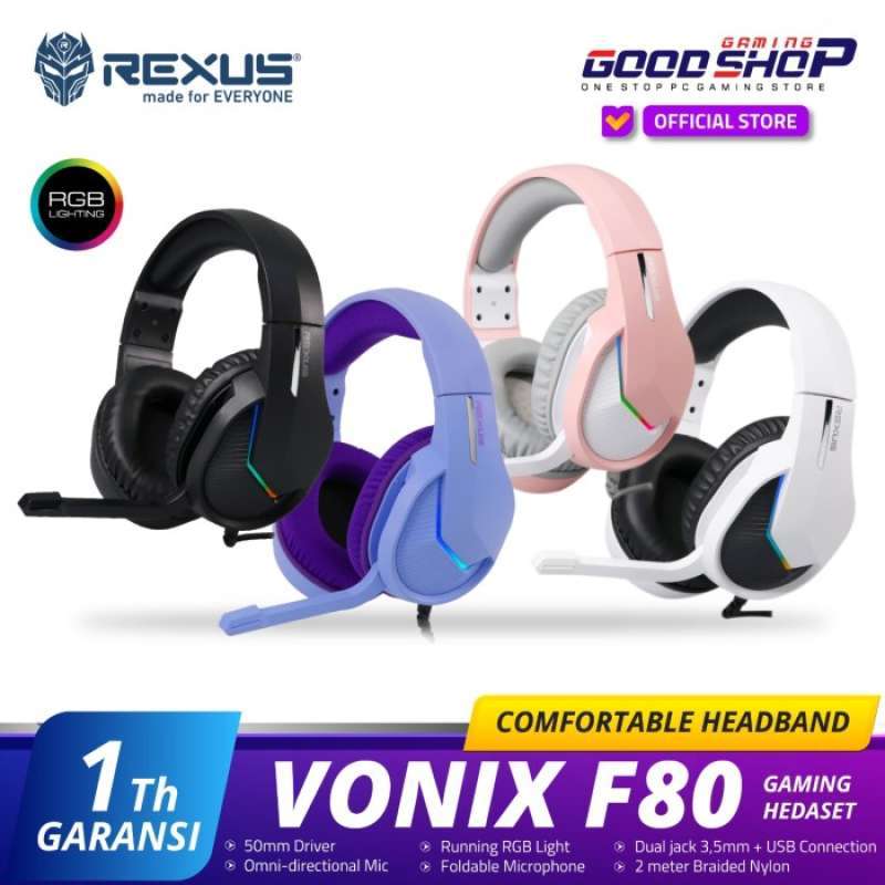 Promo Rexus Vonix F80 RGB - Gaming Headset Diskon 9% di Seller SAFKA ...