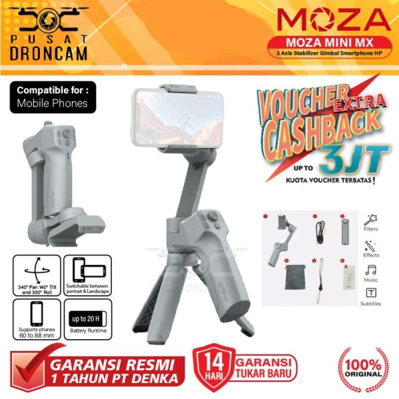 Promo MOZA MINI MX 3-AXIS SMARTPHONE GIMBAL STABILIZER Diskon 50% di ...