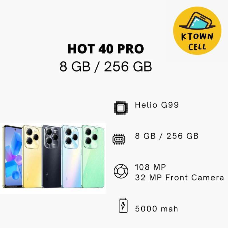 Jual INFINIX HOT 40 PRO 8/256 GB GARANSI RESMI - PROMO di Seller Ktown ...