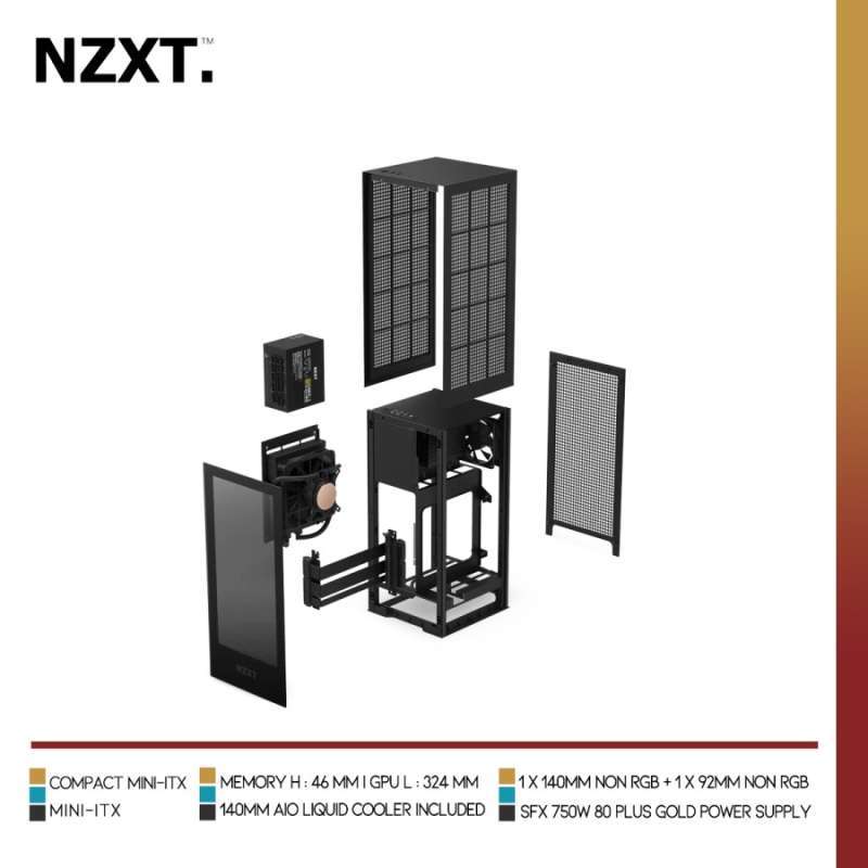 Jual NZXT H1 V2 | Mini ITX Case with PSU, AIO, and Riser Card - Black ...