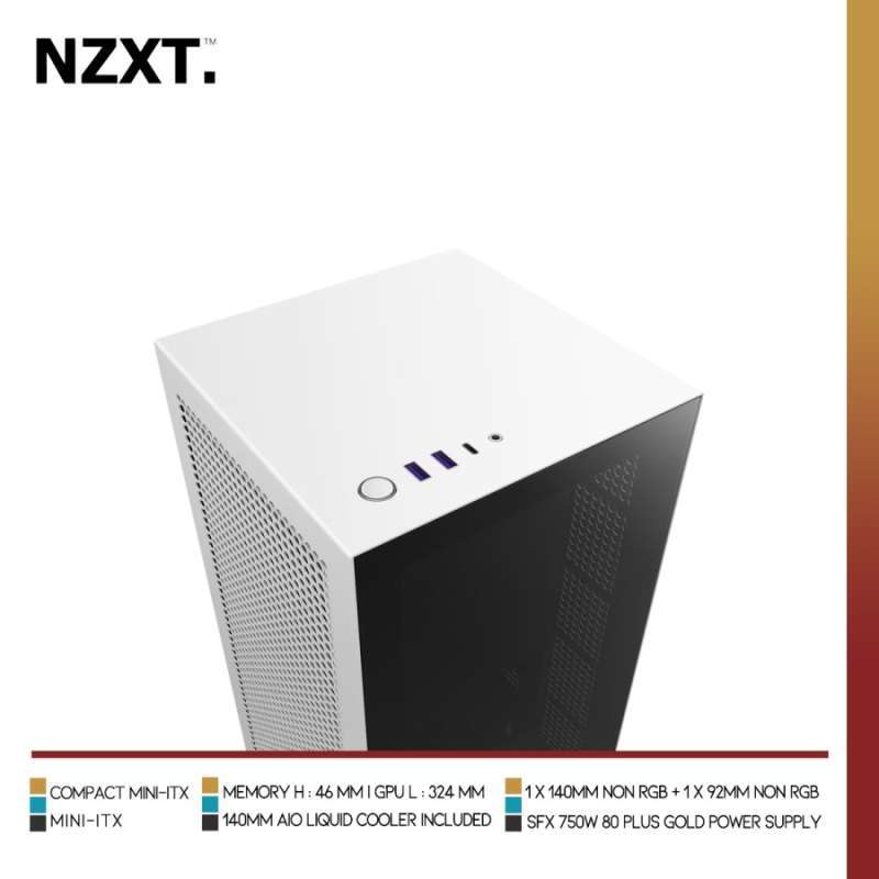 Jual NZXT H1 V2 | Mini ITX Case with PSU, AIO, and Riser Card - Black ...