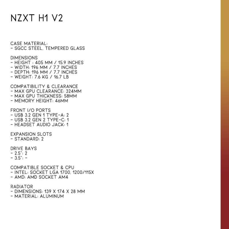 Jual NZXT H1 V2 | Mini ITX Case with PSU, AIO, and Riser Card - Black ...