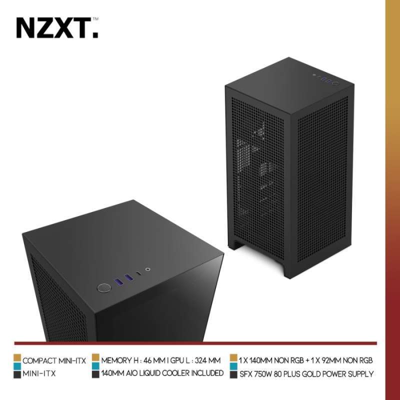 Jual NZXT H1 V2 | Mini ITX Case with PSU, AIO, and Riser Card - Black ...