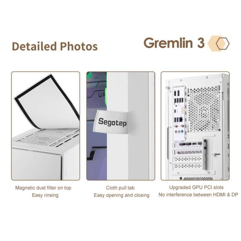 Jual SEGOTEP GREMLIN 3 (M-ATX Premium PC Case) - WHITE di Seller ...