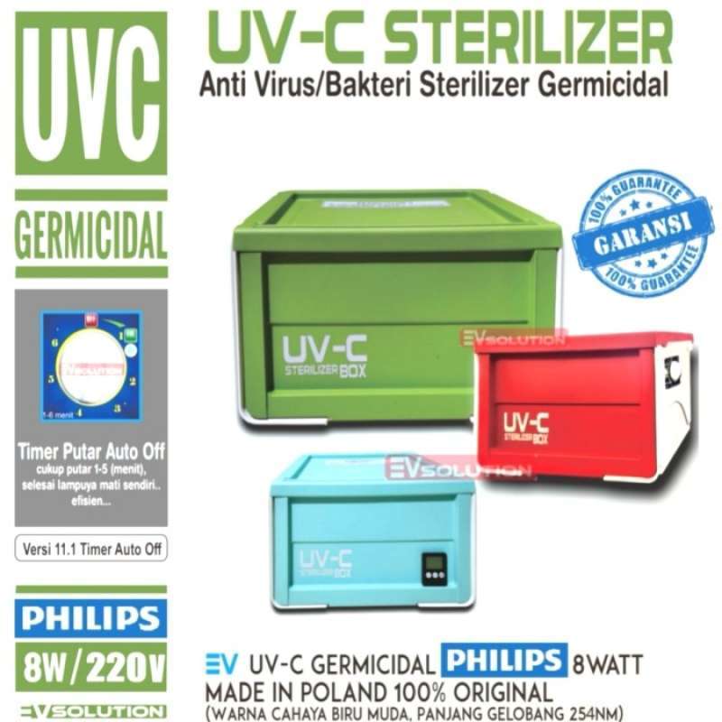 Promo UVC Sterilizer Box V11.1 / Timer Otomatis / Lampu UV-C / anti virus. - Multicolor Tanaka ...
