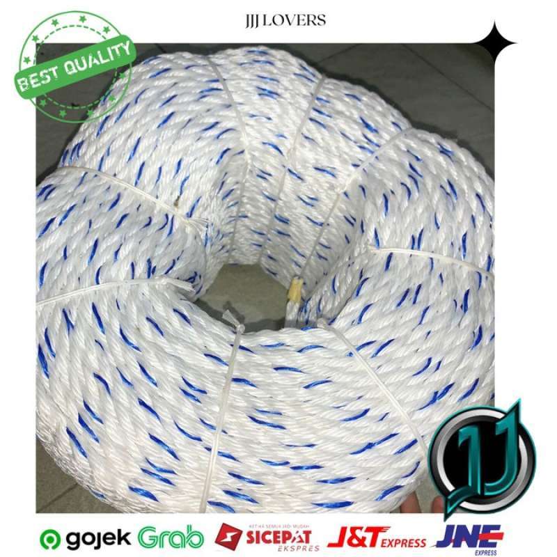 Promo Tali Tambang Tambang Putih Bintik Biru Merah Tambang Pp 8Mm 1 ...
