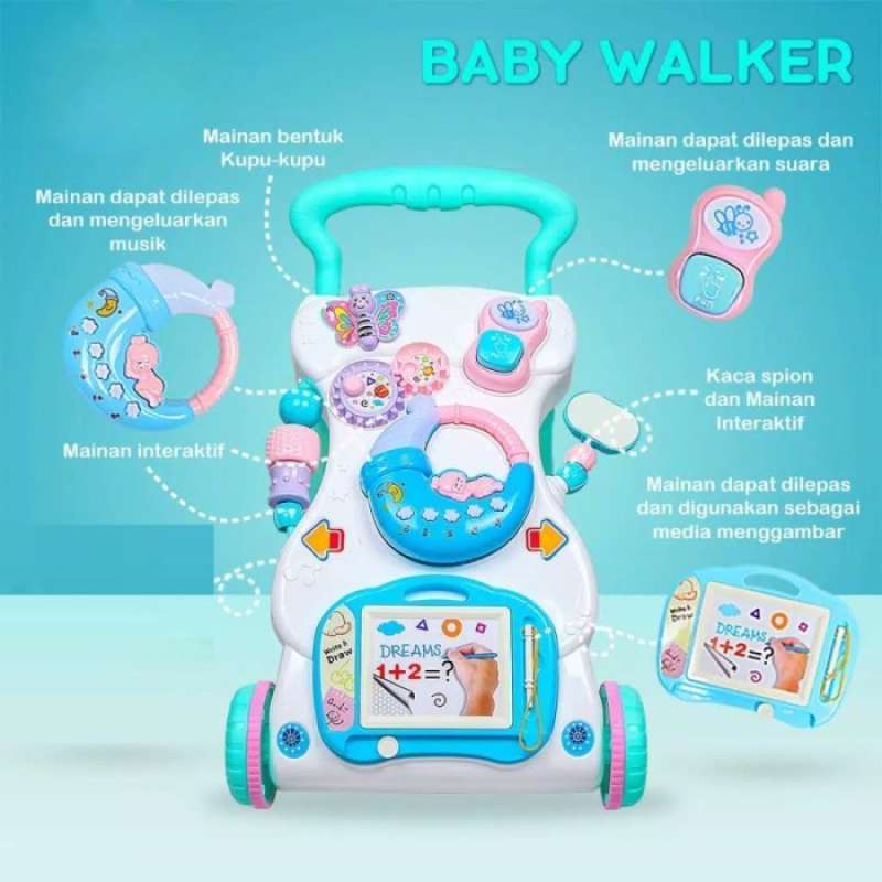 Promo Baby Walker Push Walker Alat Bantu Bayi Belajar Jalan kereta ...