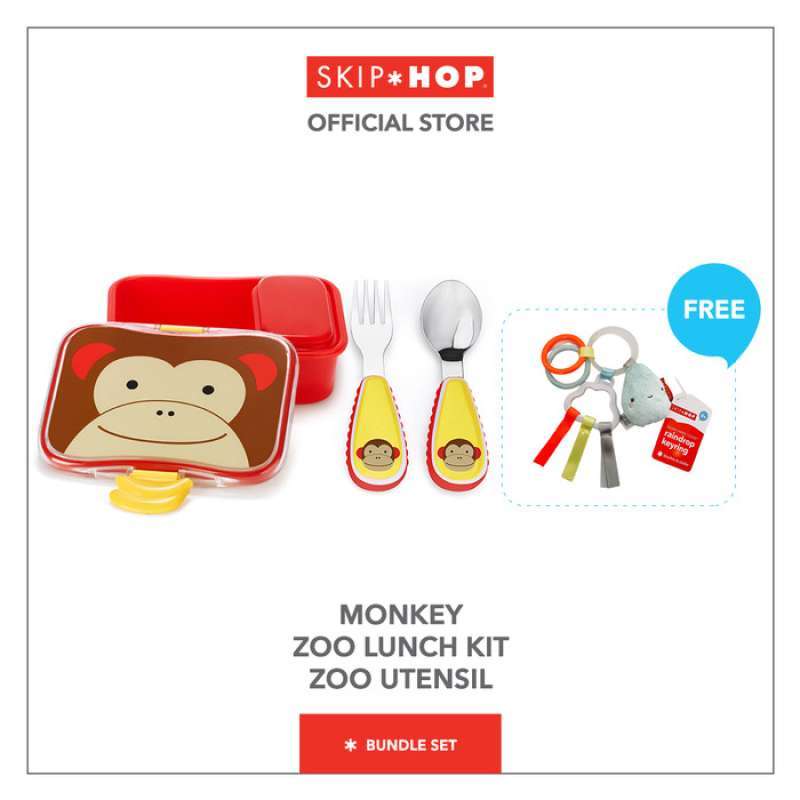 Promo Skip Hop Zoo Lunch Kit & Zoo Utensil Monkey - Alat Makan Anak Diskon 25% di Seller ...