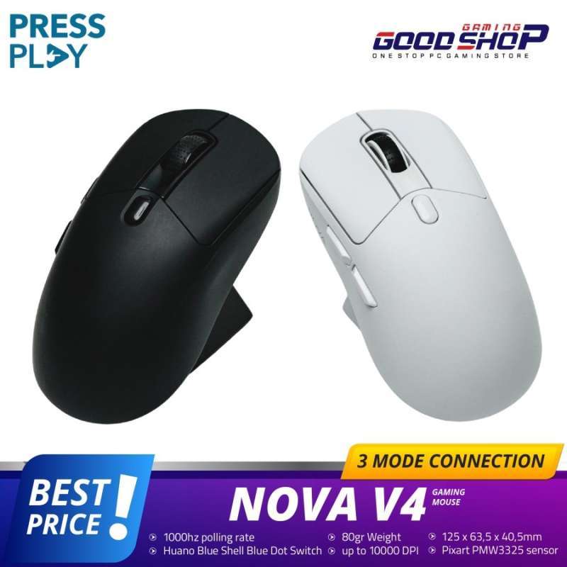 Promo Press Play Nova V4 Lightweight Wireless Gaming Mouse - +docking Hitam Diskon 18% Di Seller ...
