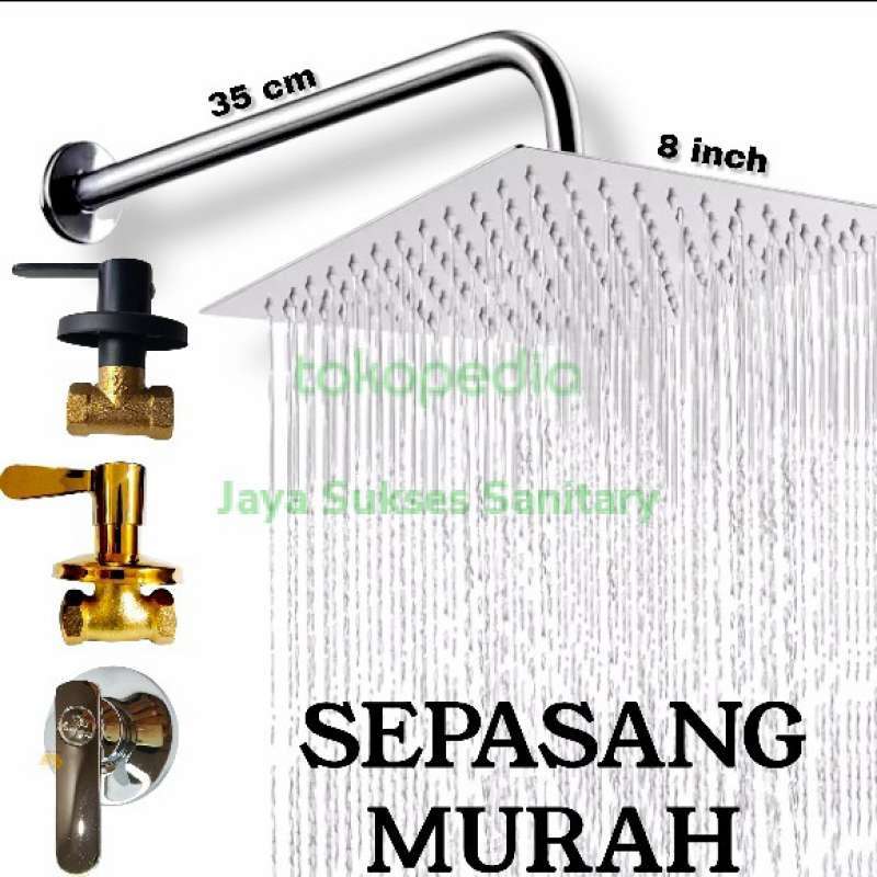 Promo PAKET HEMAT WALL SHOWER KAMAR MANDI TANAM STAINLESS + KRAN TANAM ...