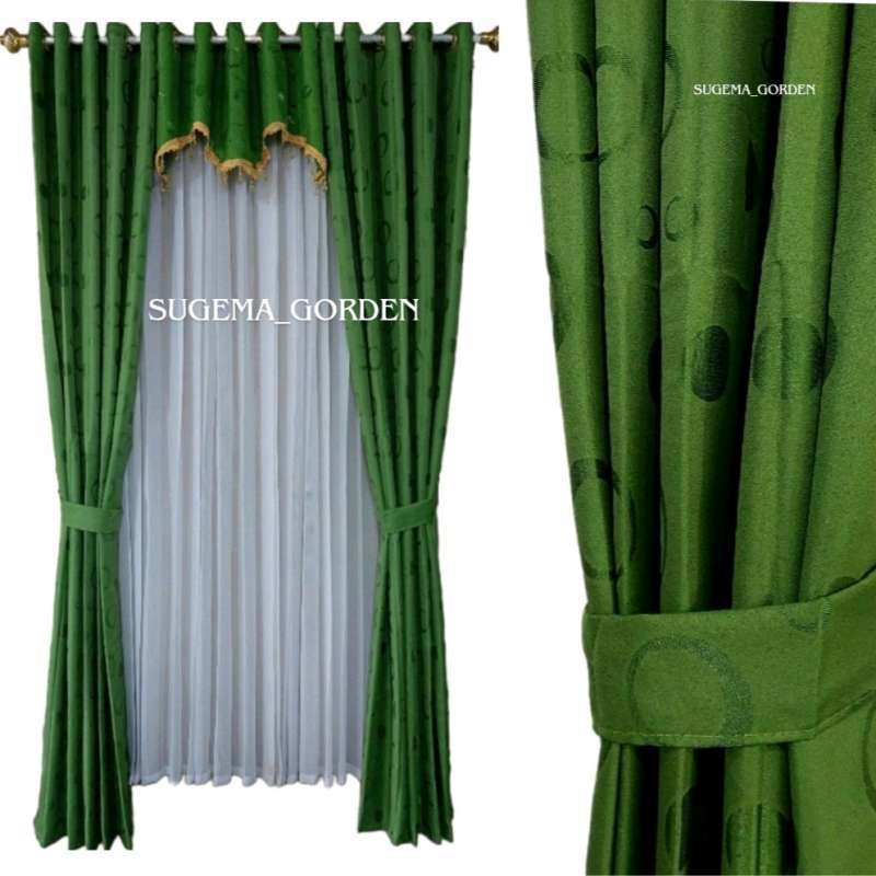 Promo Gorden Satu Set Ukuran Jendela Pintu Lengkap Dengan Poni Rumbay