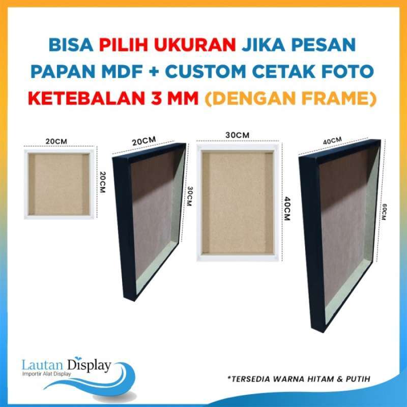 Promo CETAK FOTO PAPAN MDF CUSTOM + BINGKAI FRAME FOTO WALL BESAR 40X60 ...