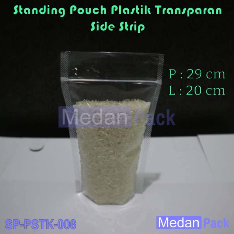 Promo Standing Pouch Zip Lock Side Strip 29 x 20 cm per 50 pcs Diskon ...