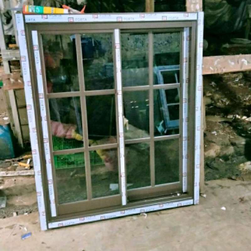 Jual jendela ALUMINIUM kaca model doble jungkit uk T100XL100 plus kusen ...