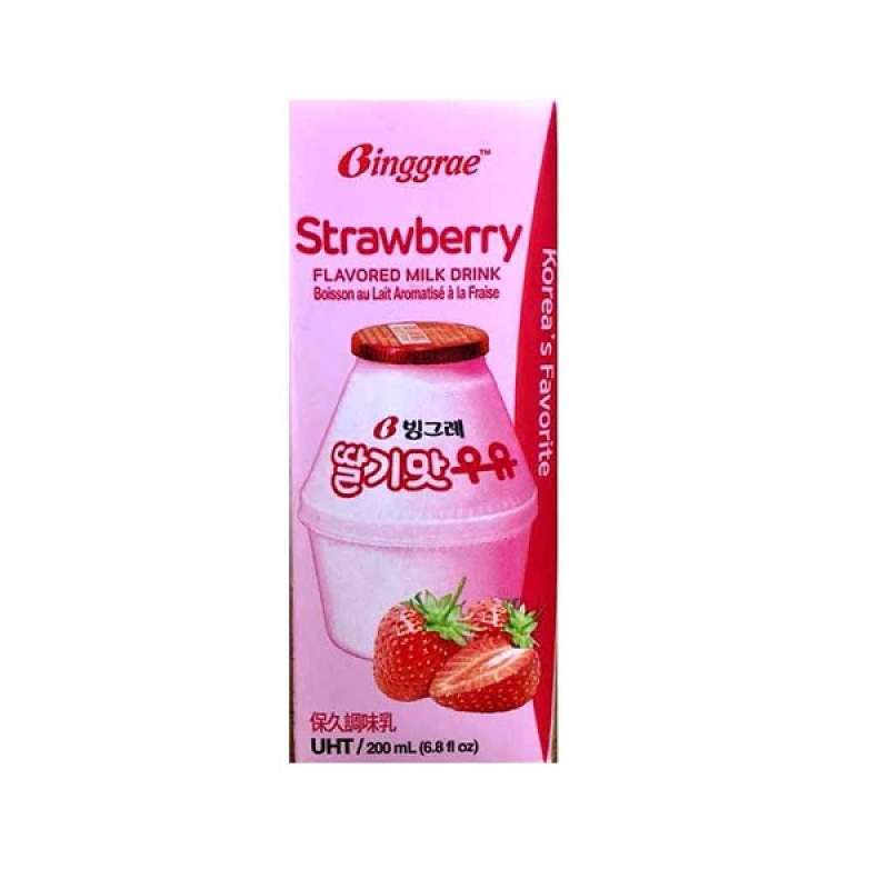 Jual Binggrae Strawberry Flavored Milk 200 Ml Di Seller Hypermart ...
