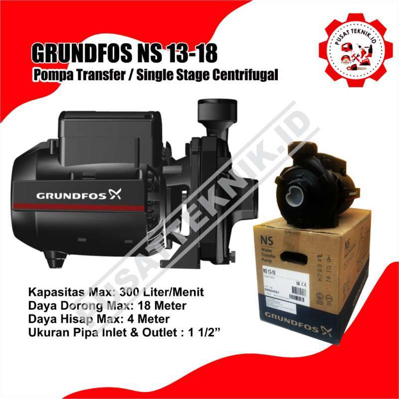 Jual Pompa Transfer Grundfos Ns Basic 13-18m - Grundfos Ns 13-18 1 Phase Di Seller Pusat Teknik ...