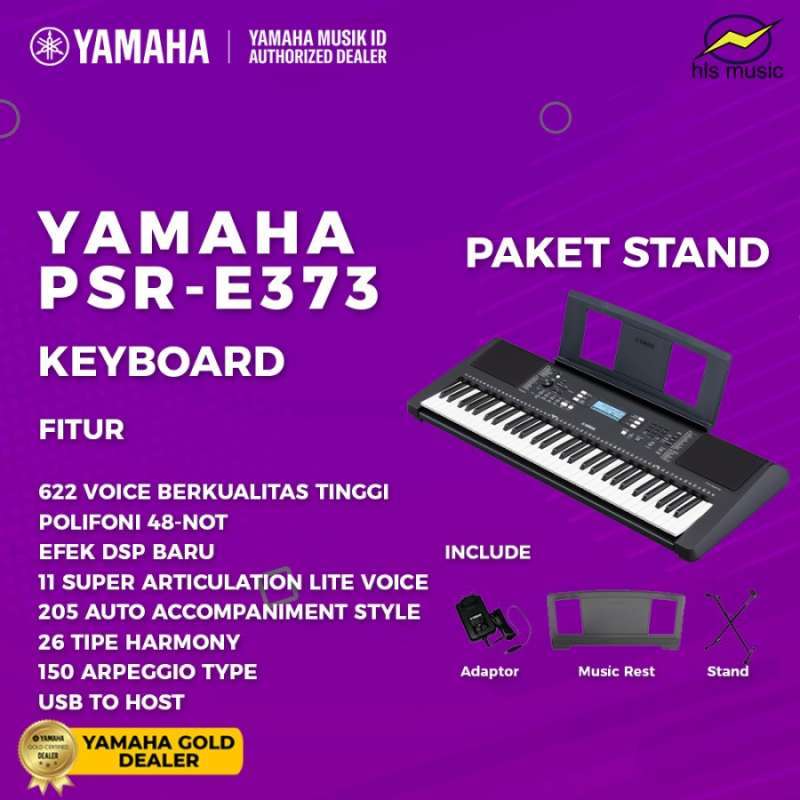 Promo Yamaha PSR E373 / PSRE373 / PSR-E373 Portable Keyboard Dengan Stand Diskon 4% di Seller ...