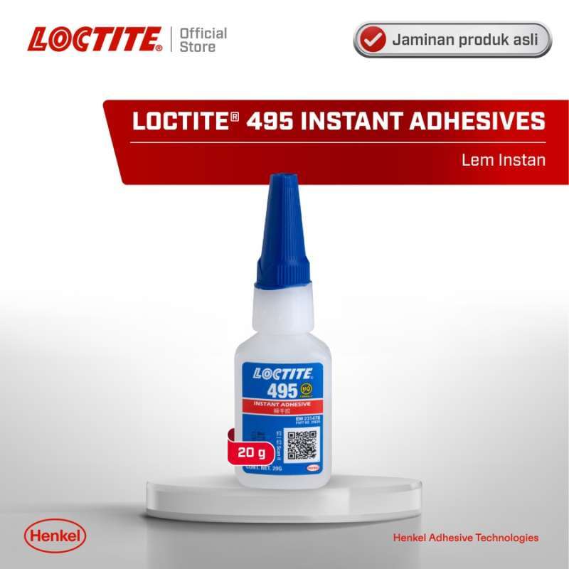 Promo Henkel Loctite 495 Instant Adhesive Lem Super Glue 20 Gr + Lb Ml ...