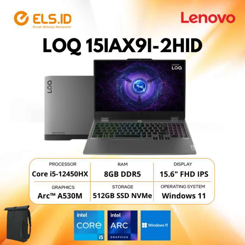 Promo Lenovo Loq 15iax9i Core I5-12450hx 8gb Ssd 512gb Arc A530m Diskon ...