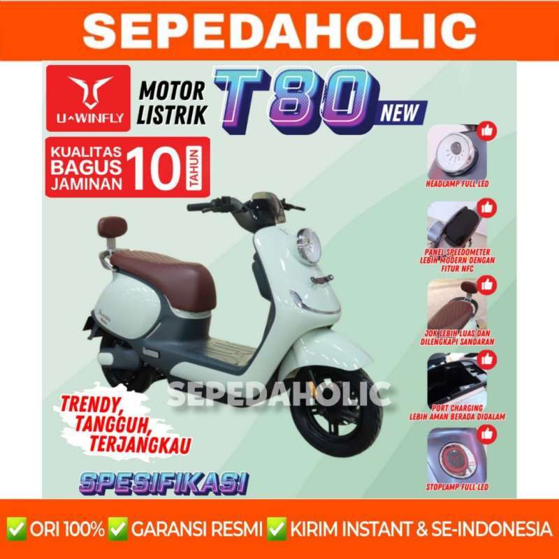 Promo Sepeda Motor Listrik UWINFLY T80 T 80 Terbaru 1200 Watt - Hijau Diskon 5% di Seller ...