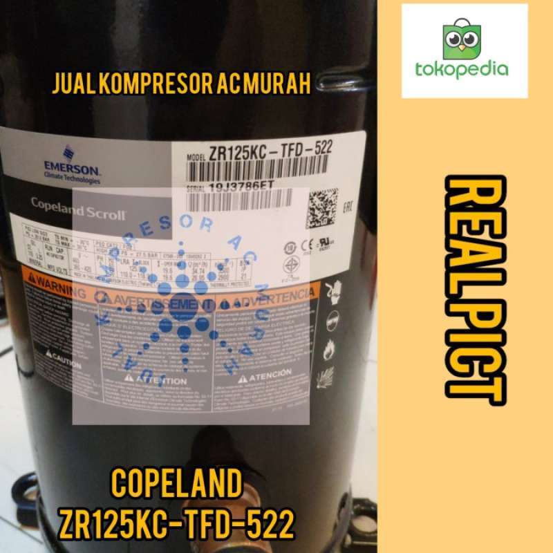 Promo Compressor Copeland Zr125Kc-Tfd-522 R22 / Kompresor Scroll ...