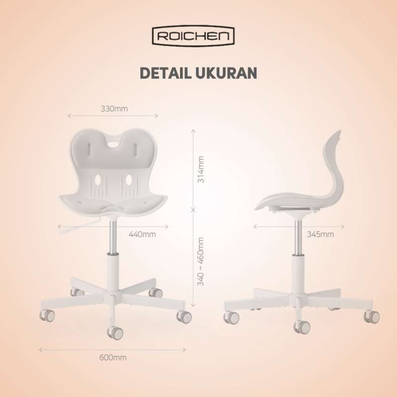 Promo Roichen Posture Chair Active Brown & Legs White Diskon 37% di Seller Roichen Official ...