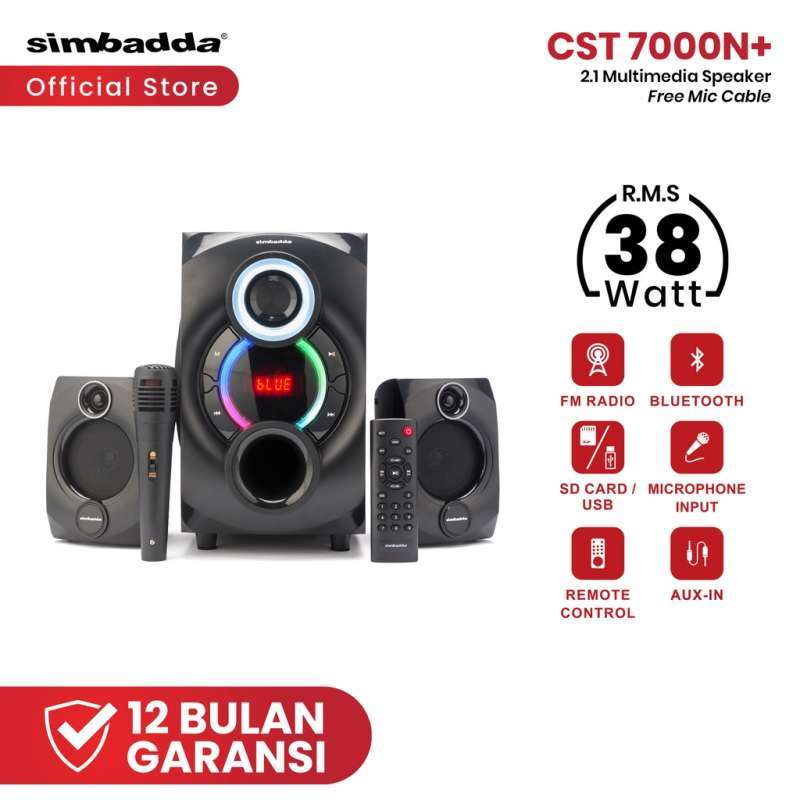 Promo Speaker Bluetooth Simbadda CST 7000N+ Subwoofer Bass Power LED ...