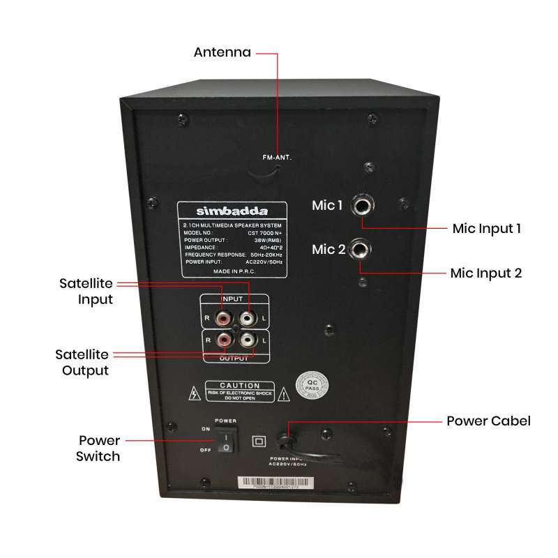 Promo Speaker Bluetooth Simbadda CST 7000N+ Subwoofer Bass Power LED ...