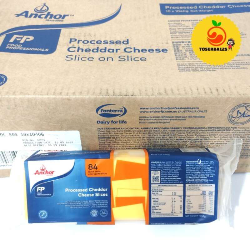 Promo anchor red cheddar slice 84 / orange cheddar cheese-TOSERBA125 ...