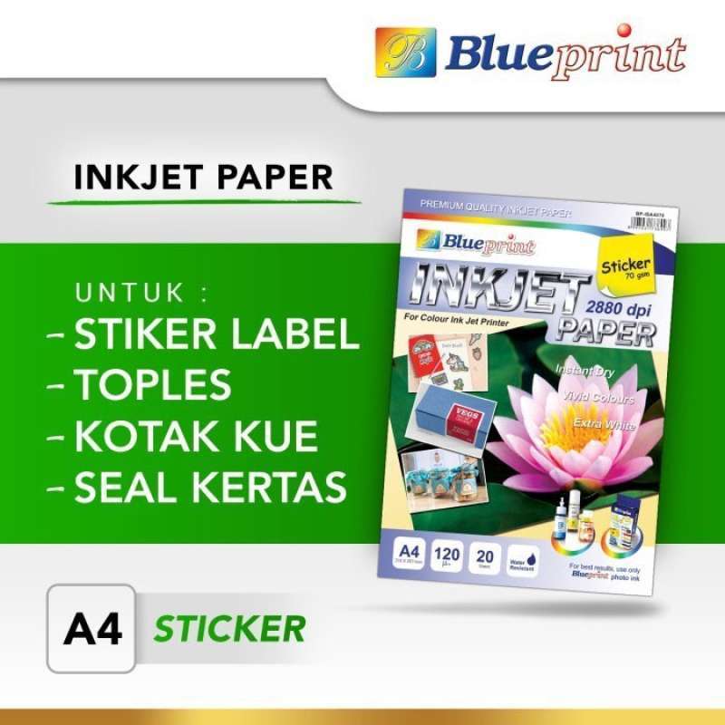 Promo Blueprint Inkjet Paper Sticker A4 70gsm Kertas Stiker Diskon 28% ...