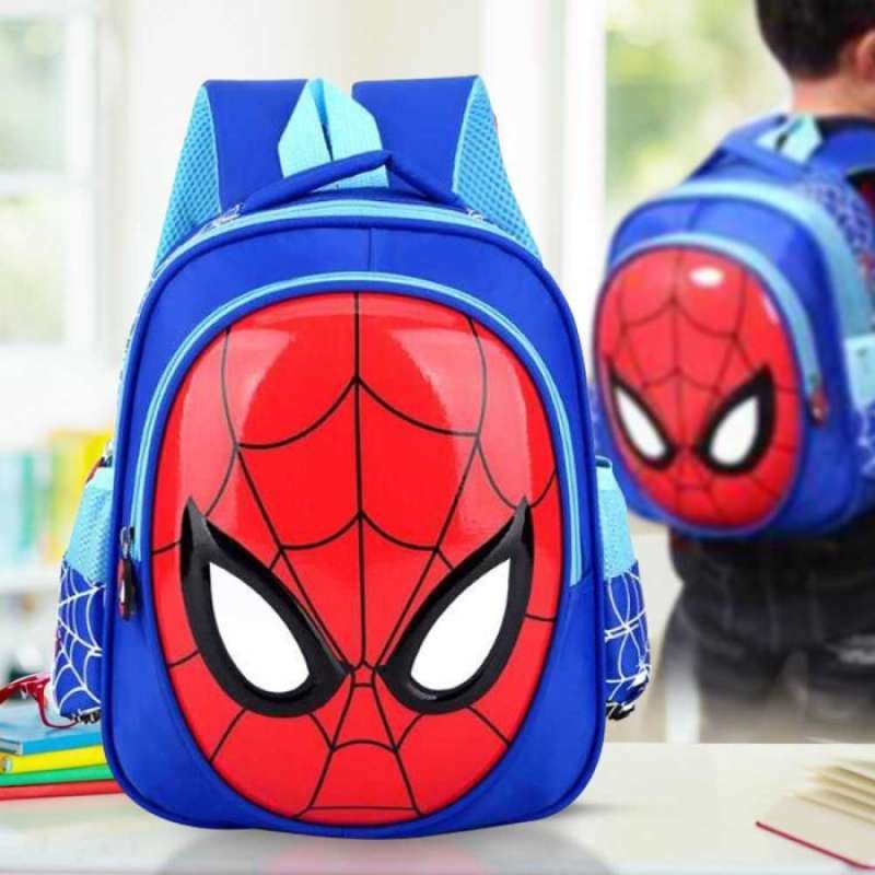 Promo Tas Ransel Sekolah Anak Backpack Model Spiderman - Biru - Biru Muda Diskon 2% di Seller ...