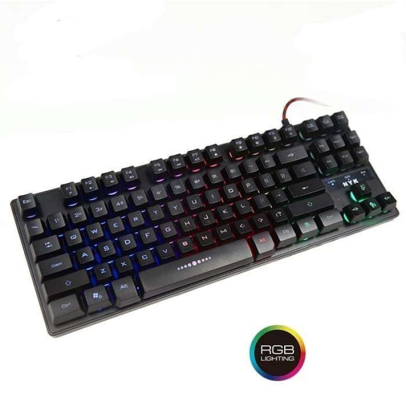 Promo NYK Nemesis Keyboard Gaming TKL KH-05 Raptor RGB Metal Plate KH05 ...