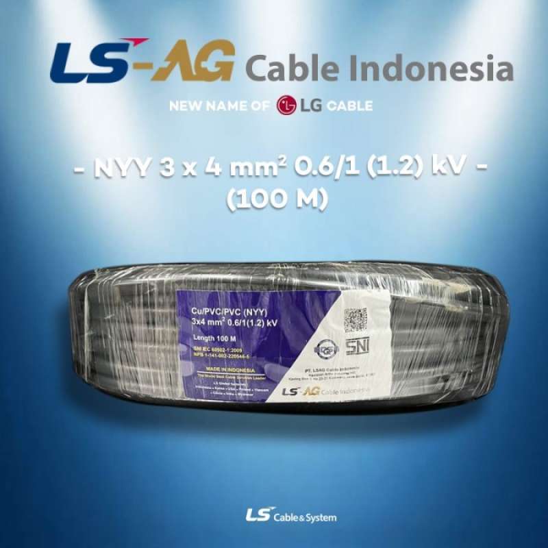 Promo LS kabel NYY 3x4mm 100m Hitam Kabel Power Kabel Listrik Diskon 23 ...
