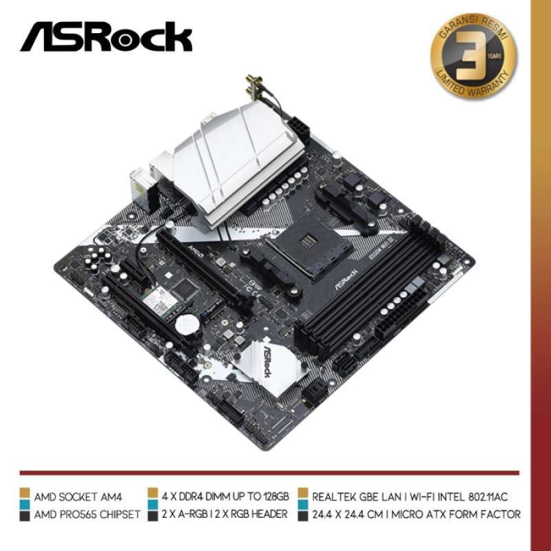 Jual ASROCK B550M WiFi SE | Motherboard AMD PRO565 AM4 DDR4 Micro ATX ...