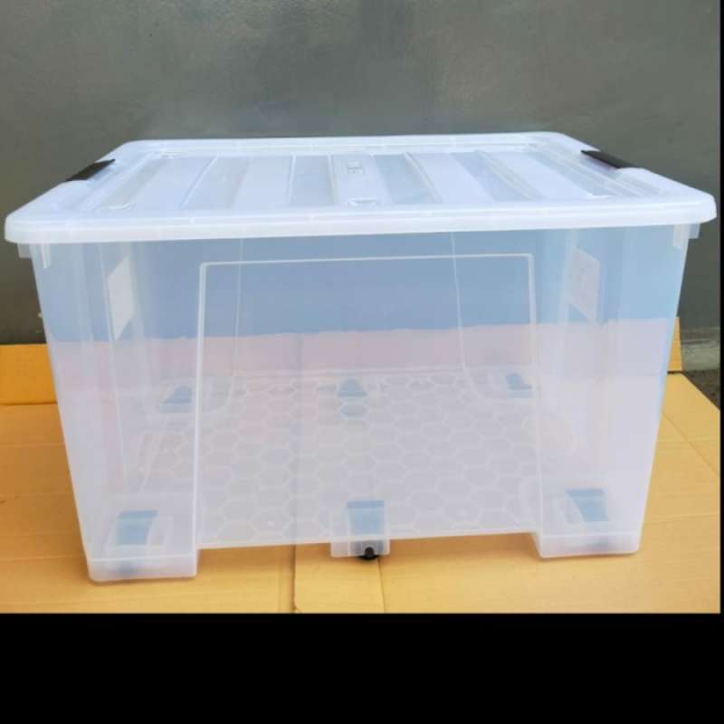 Promo Box Container Bening 128 Liter Ezy Transparan Kontainer Plastik ...