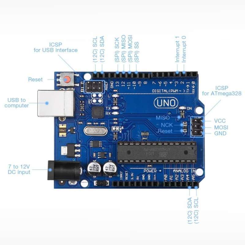 Promo Arduino Uno R3 Atmega 328p Dengan Atmega 16u2 Kabel Usb Arduino