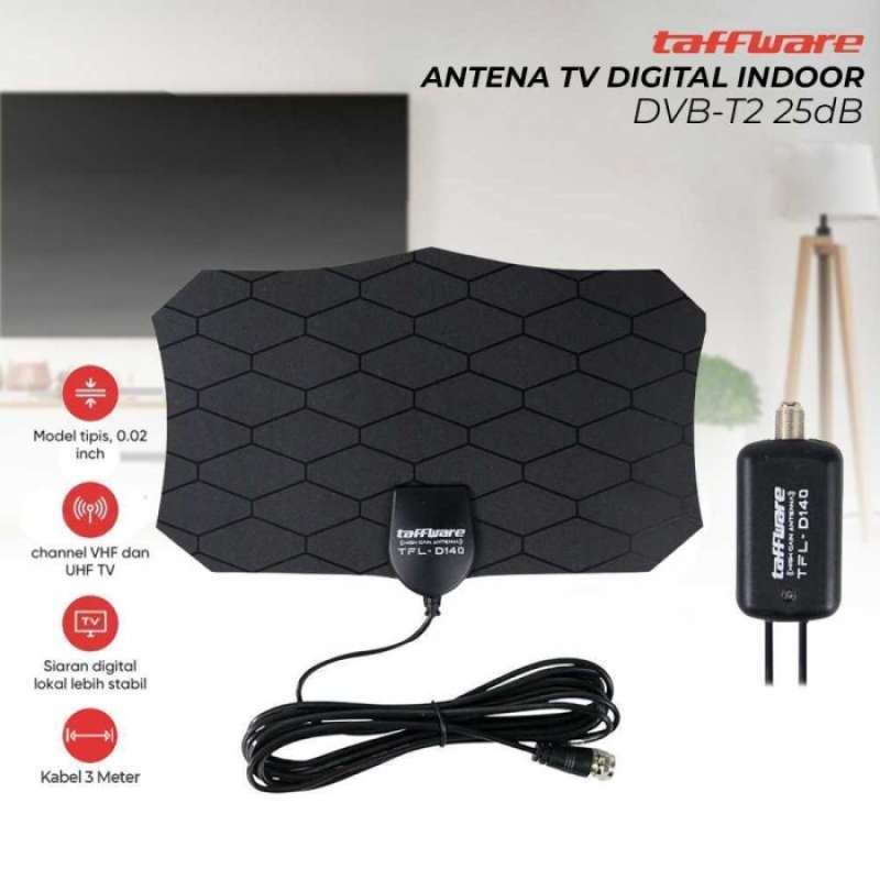 Promo Antena TV Digital DVB-T2 with Amplifier Signal Booster Powstro ...