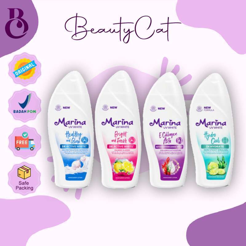 Jual Marina Uv White Hand & Body Lotion Series L 92 Ml L 185 Ml - Hydra ...