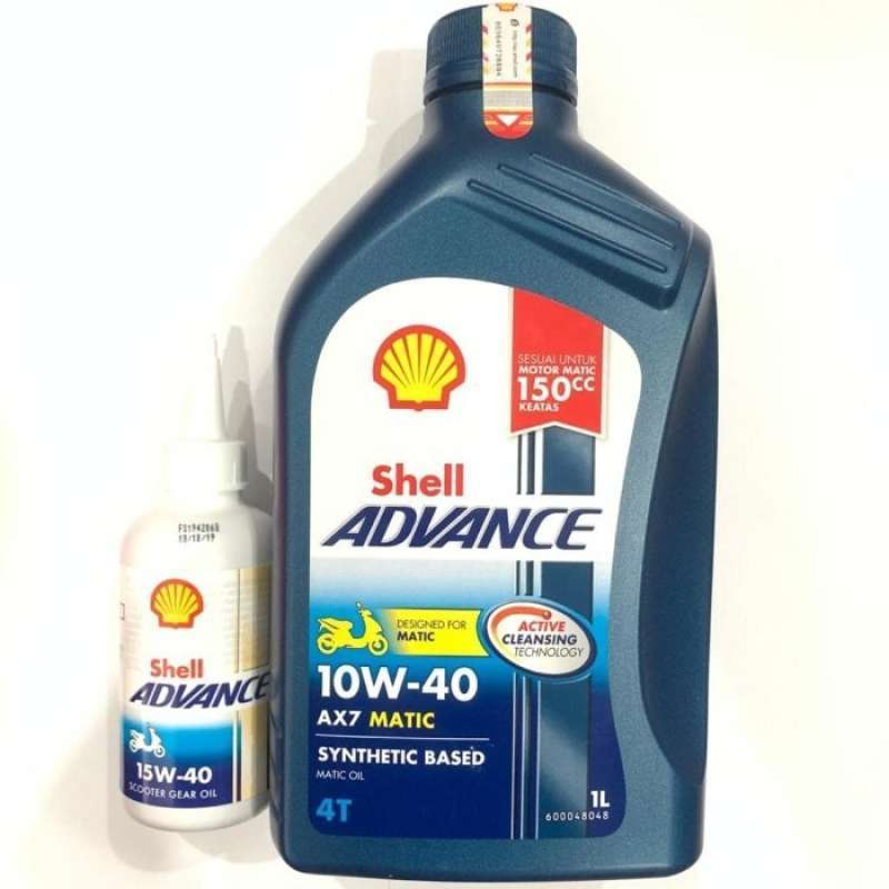 Promo Paket Oli Shell Ax7 Matic 1 Liter Dan 1 Gardan 100% Original ...