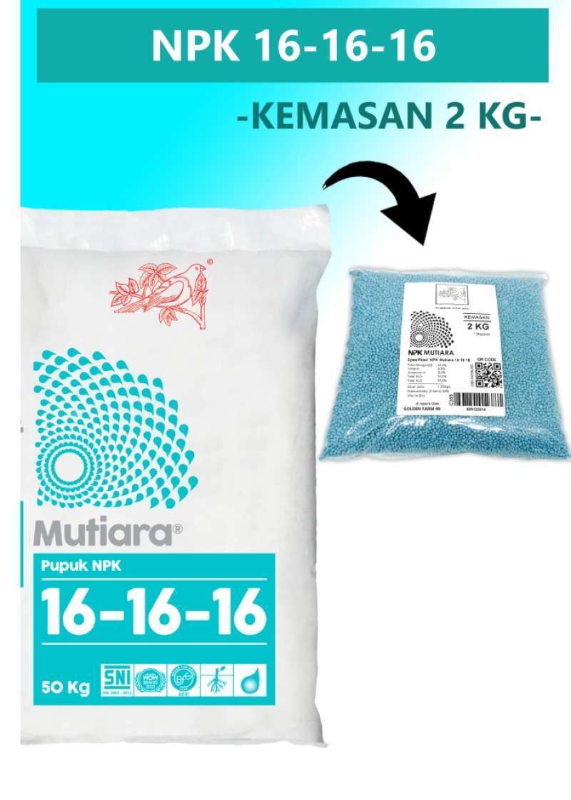 Promo Pupuk NPK Mutiara 16 16 16 Meroke kemasan 2 kg harga lebih murah ...