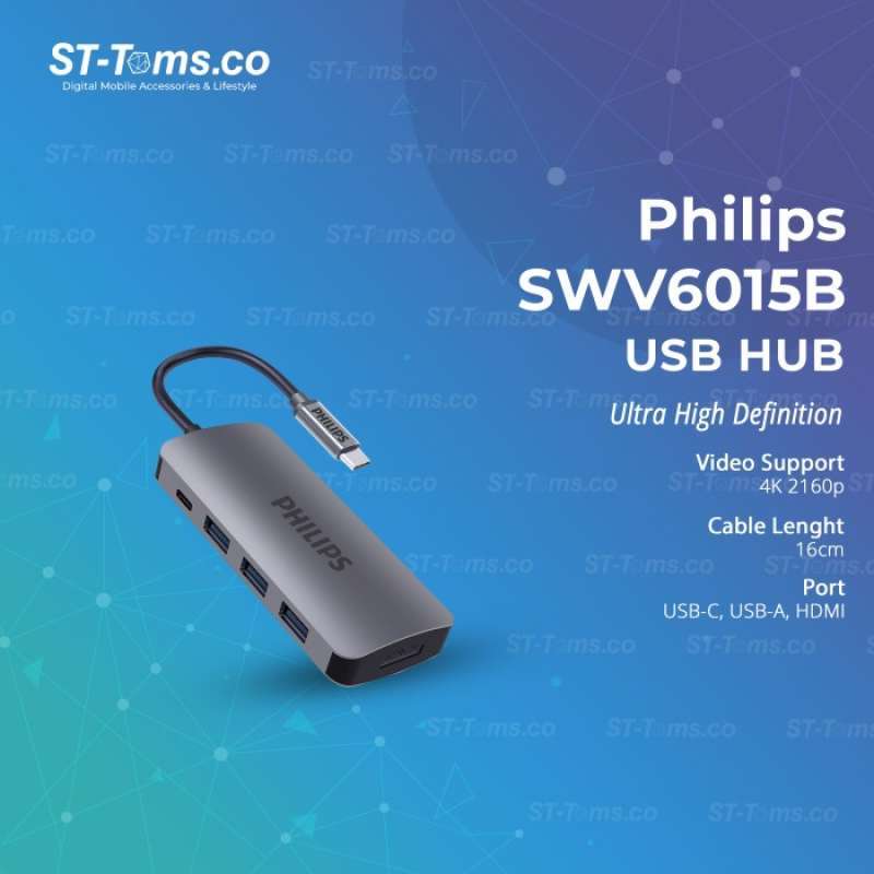 Jual Philips Swv6015b 5 In 1 Usb-c To Hdmi Usb Hub Multifunction ...