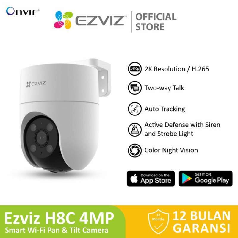 Promo Ezviz H8c 4MP 2K+ Outdoor CCTV Pan & Tilt Wifi IP Camera Auto ...