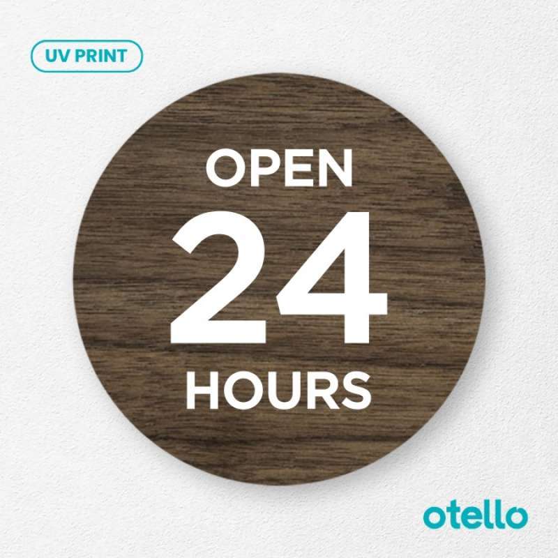 Promo Signage Open 24 Hours Sign Board Buka 24 Jam Label Toko Restoran ...