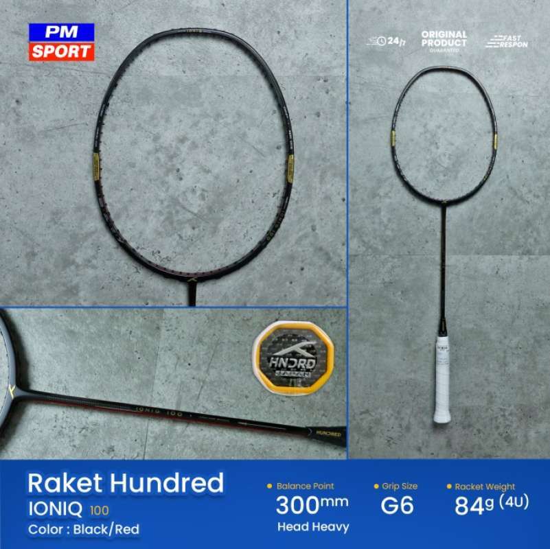 Jual Raket Badminton / Bulutangkis Hundred Ioniq 100 - White/gold ...