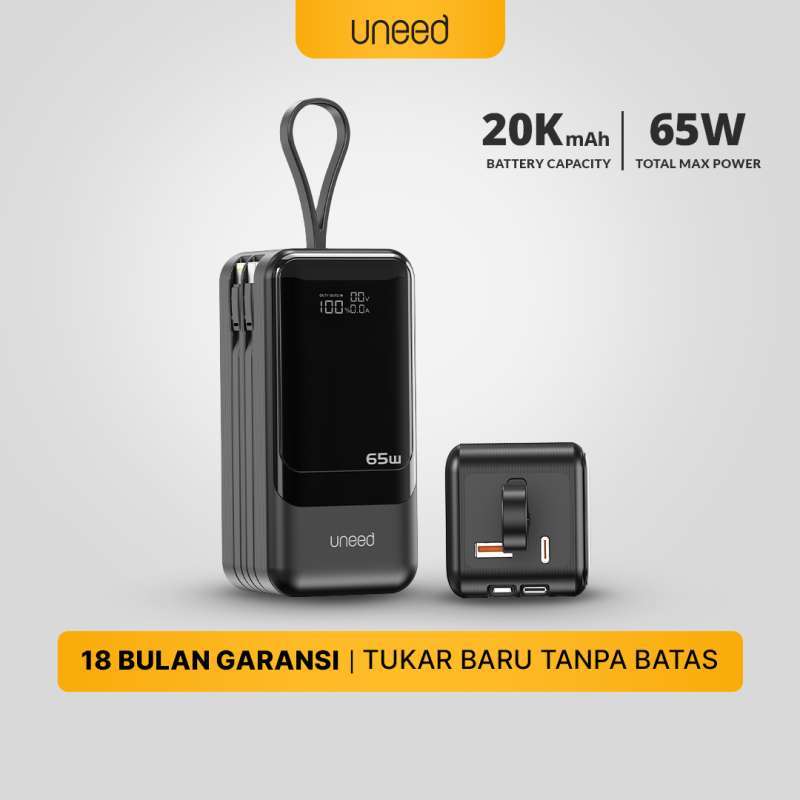 Promo UNEED QuickBox C22 Powerbank 65W Support Laptop PD QC PPS ...