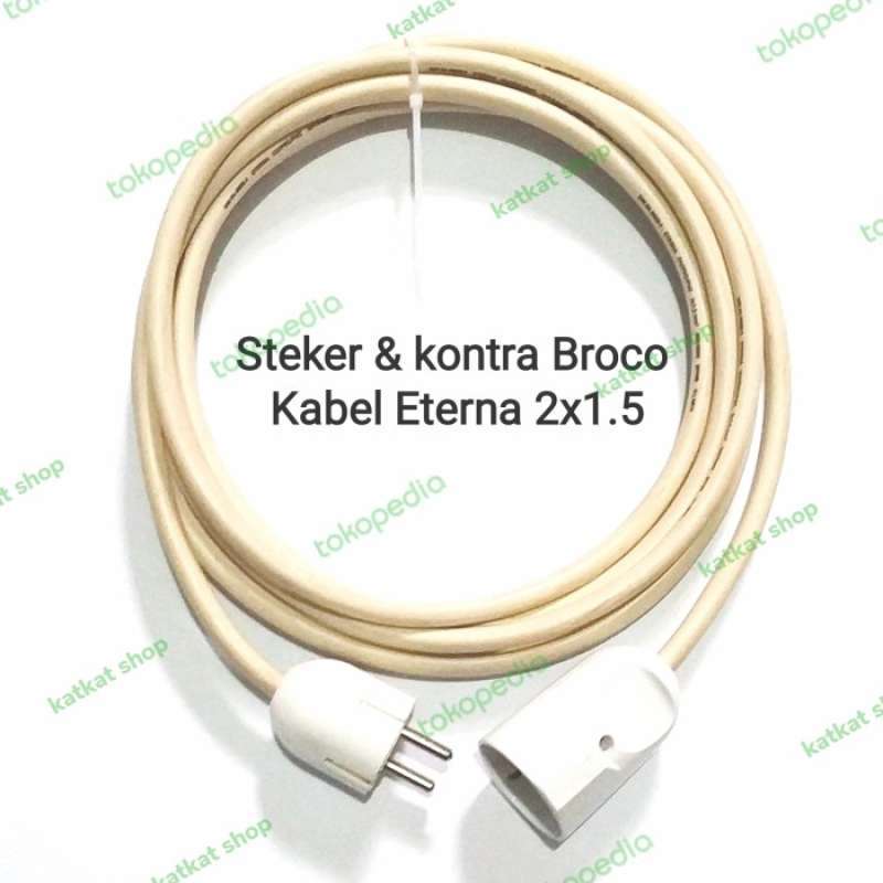 Promo Sambungan Kabel Listrik Extension Steker Broco Kabel Eterna 2x1.5 ...