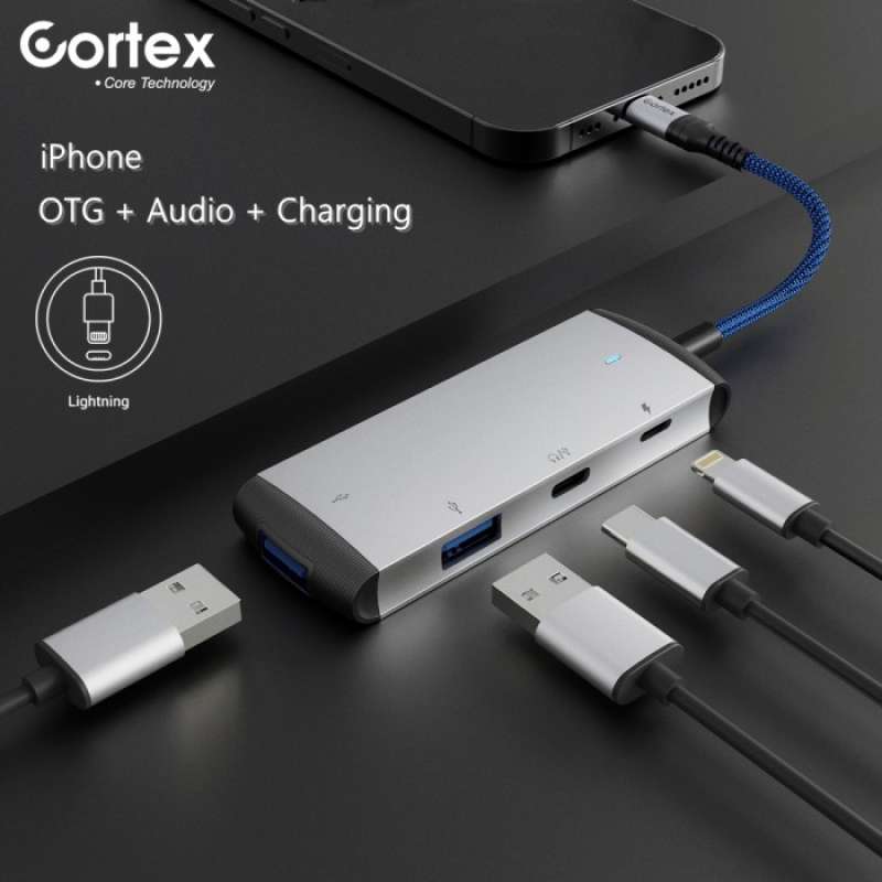 Promo Cortex Mh317 iPhone Otg Hub Lightning Adapter 4in1 Tipe C Mic Wireless Diskon 9% Di Seller ...
